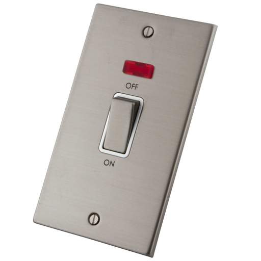 M2 Decorative 45A DP 2 Gang Vertical Switch with Neon White Insert ...