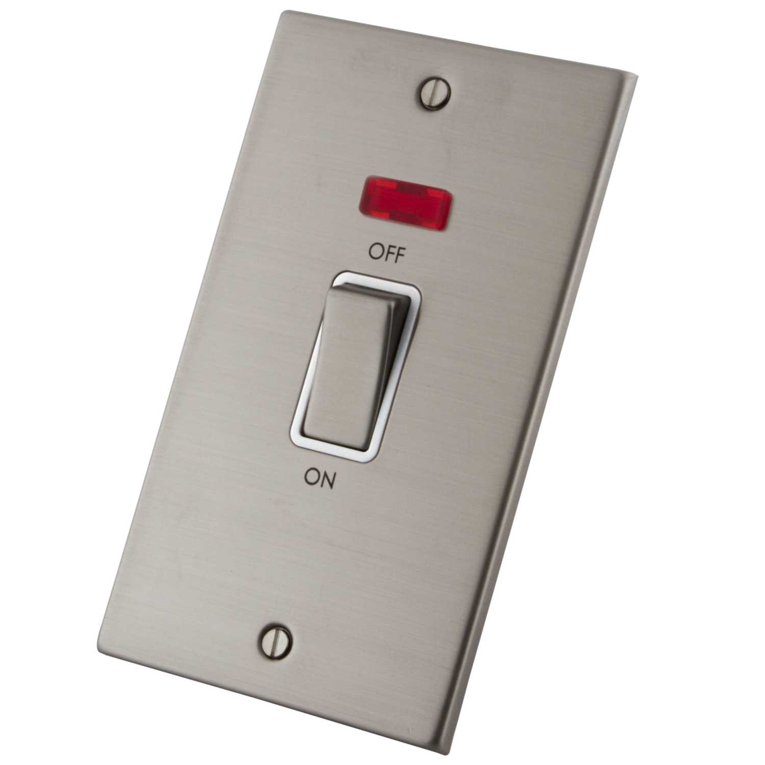 M2 Decorative 45A DP 2 Gang Vertical Switch with Neon White Insert ...