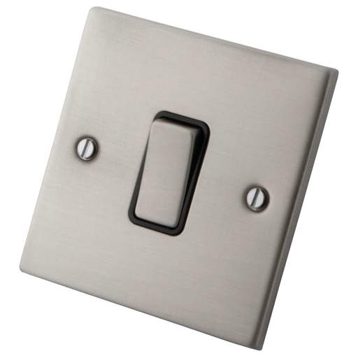 M2 Decorative 10A 1 Gang 2 Way Light Switch Black Insert Brushed ...