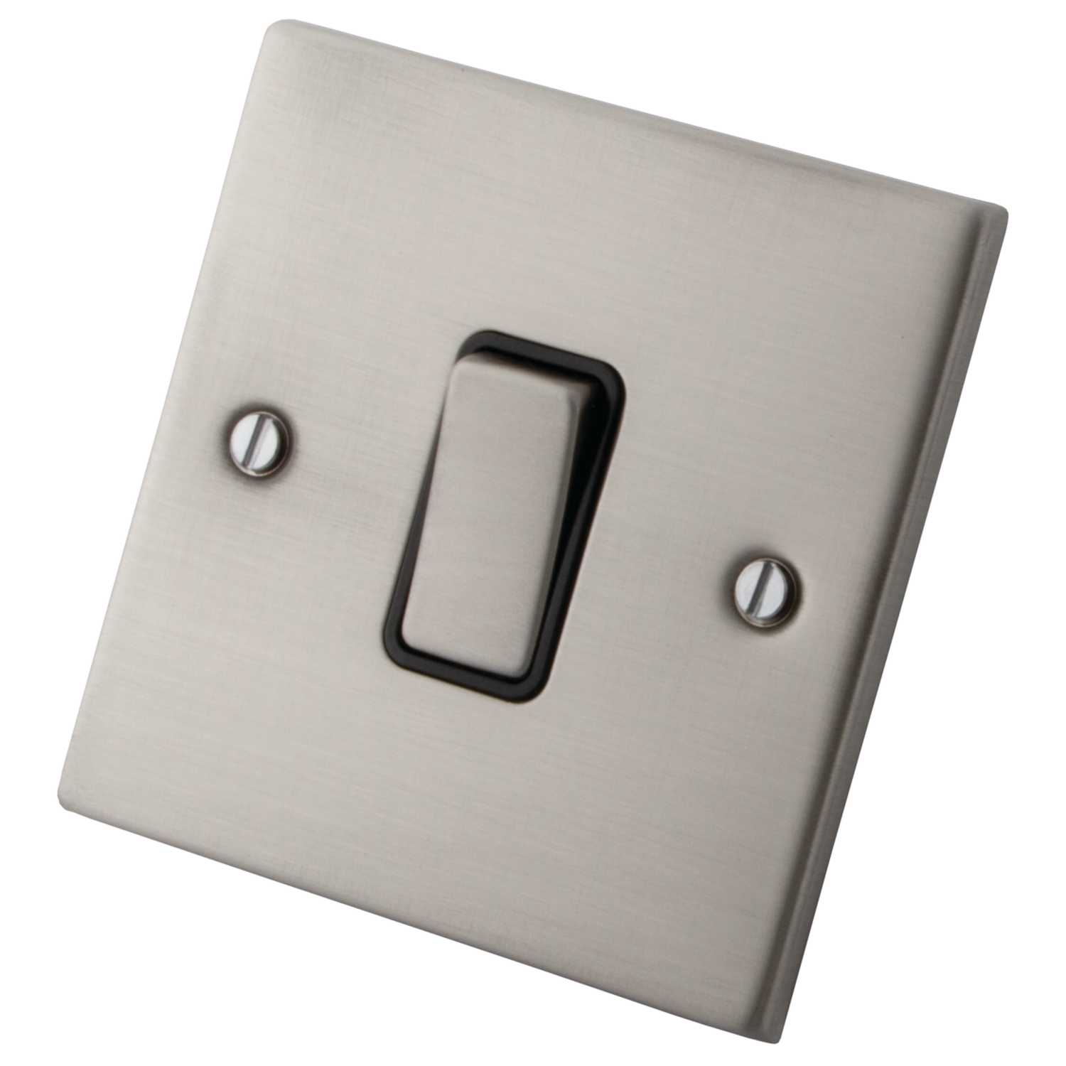 M2 Decorative 10A 1 Gang 2 Way Light Switch Black Insert Brushed ...