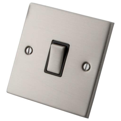 M2 Decorative 20A DP Switch Metal / Black Insert Brushed Stainless ...