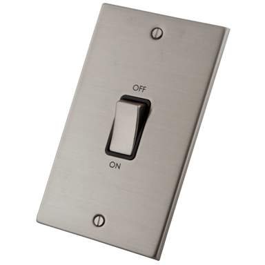 M2 Decorative 45A DP 2 Gang Vertical Switch Metal / Black Insert ...