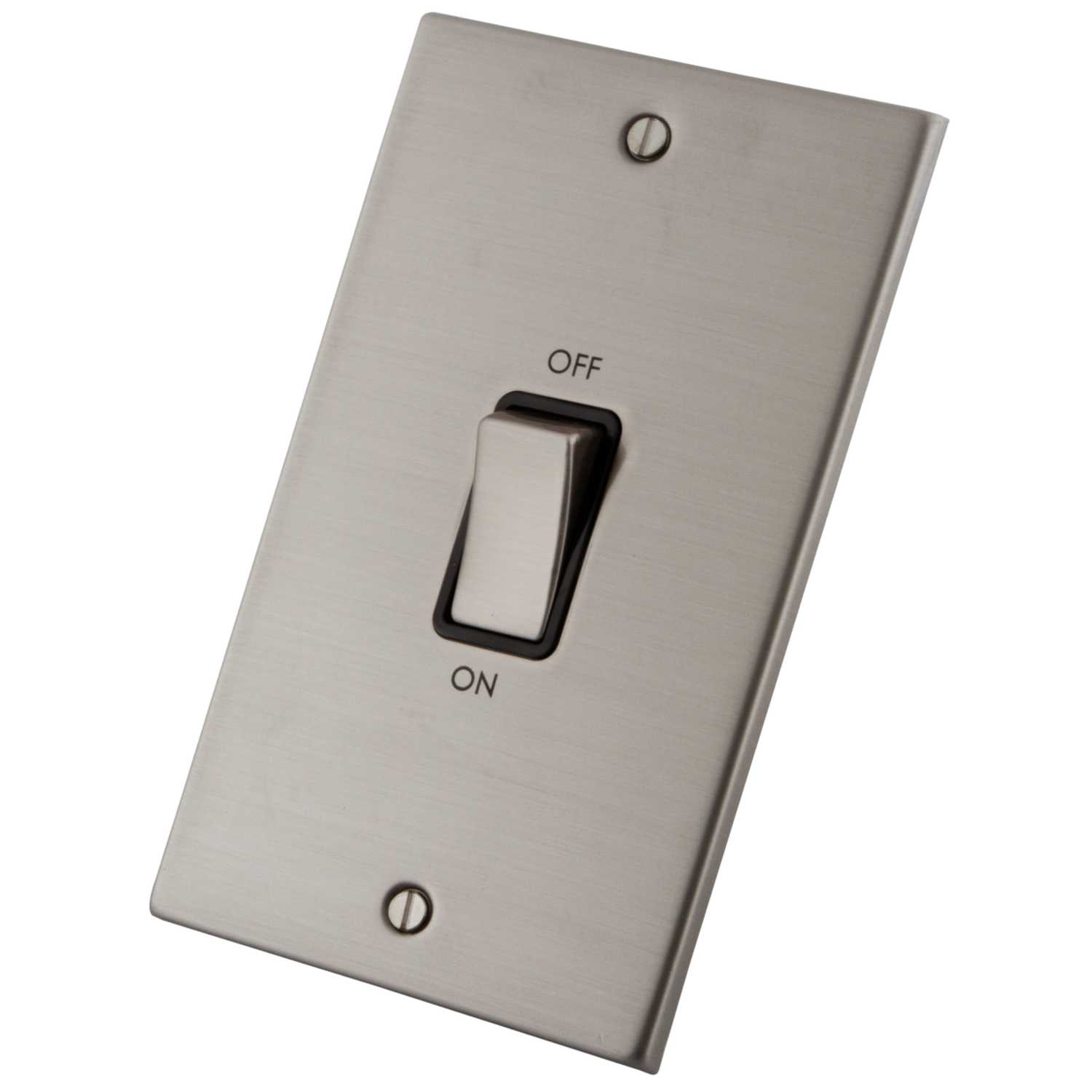 M2 Decorative 45A DP 2 Gang Vertical Switch Metal / Black Insert ...