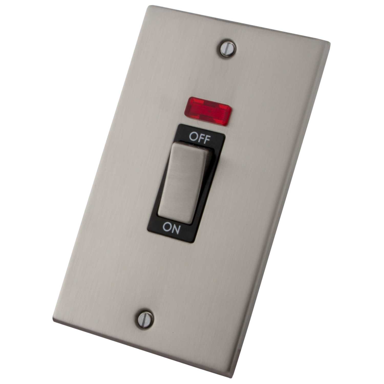 M2 Decorative 45A DP 2 Gang Vertical Switch with Neon Black Insert ...