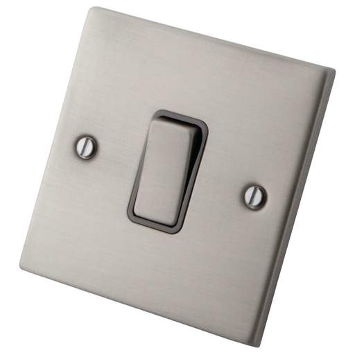 M2 Decorative 10A 1 Gang 2 Way Light Switch Grey Insert Brushed ...