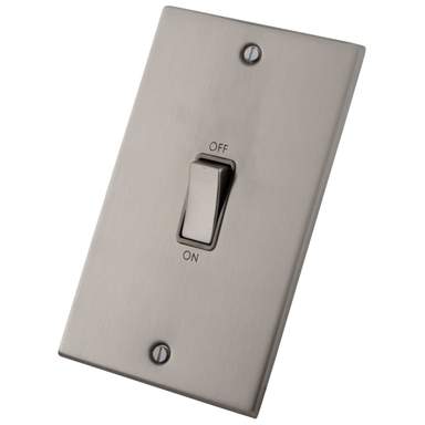 M2 Decorative 45A DP 2 Gang Vertical Switch Grey Insert Brushed ...