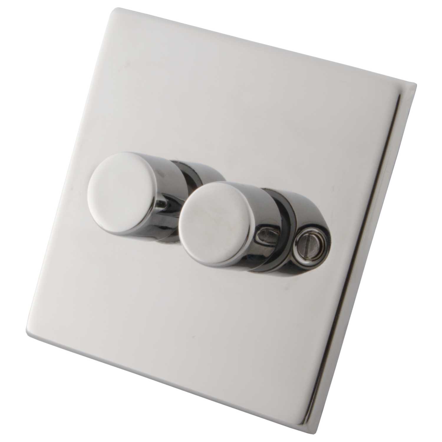 M2 Decorative 400W 2 Gang Trailing Edge LED Dimmer Polished Stainless ...