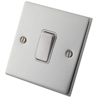 M2 Decorative 10A 1 Gang 2 Way Light Switch Metal / White Insert ...