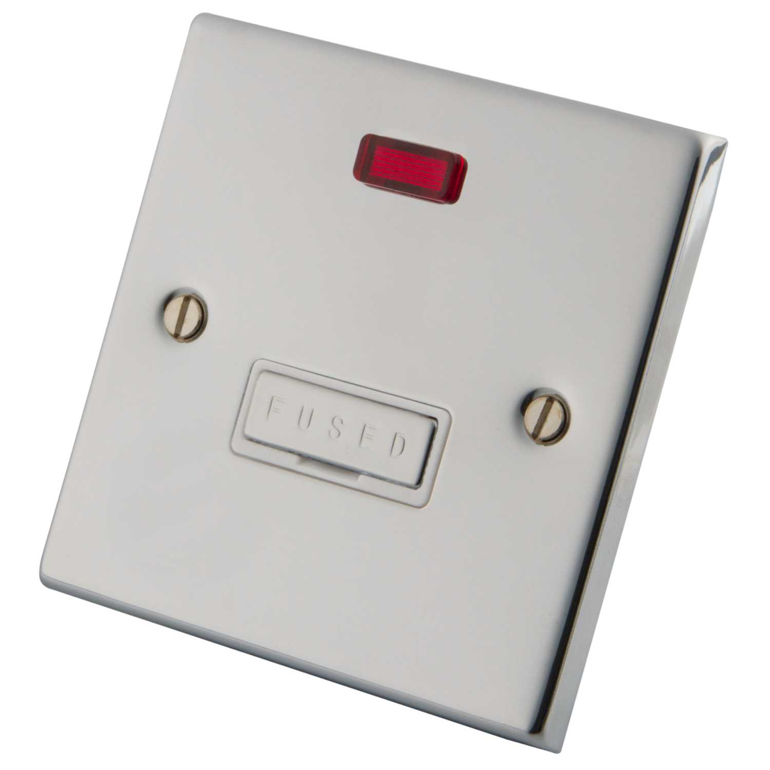 M2 Decorative 13A Unswitched Fused Spur Neon White Insert Polished ...