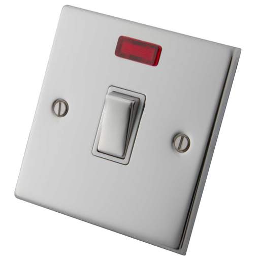 M2 Decorative 20A DP Switch with Neon Indicator White Insert Polished ...