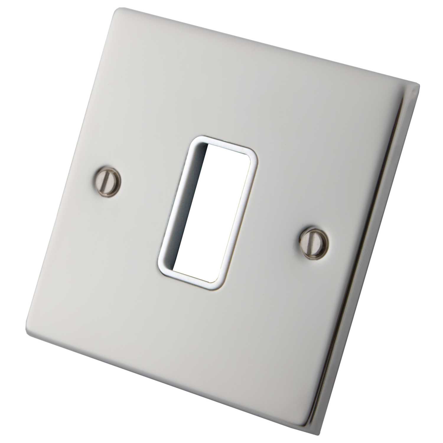 M2 Decorative 1 Gang 1 Module Front Plate White Insert Polished ...