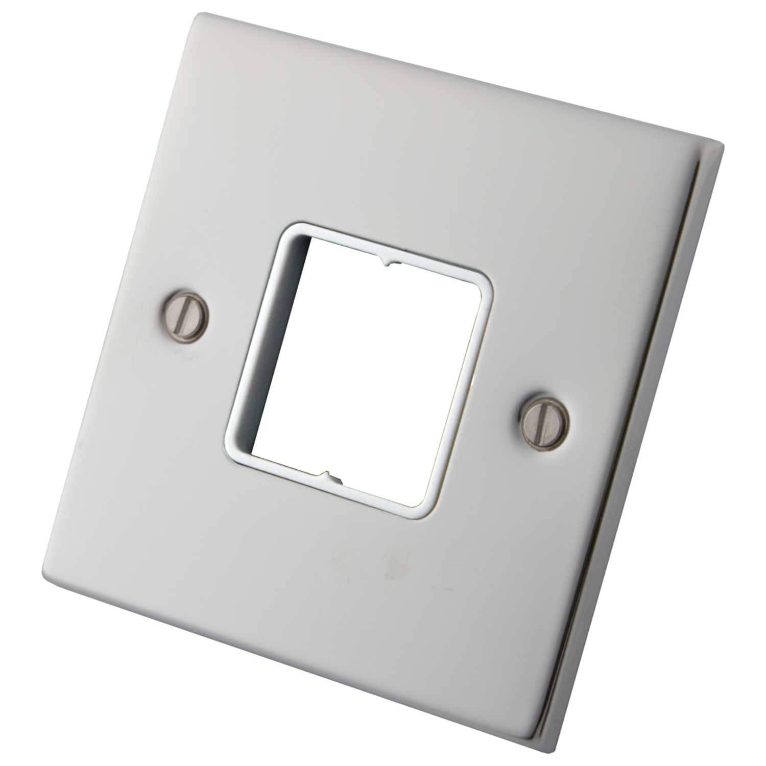 M2 Decorative 1 Gang 2 Module Front Plate White Insert Polished ...