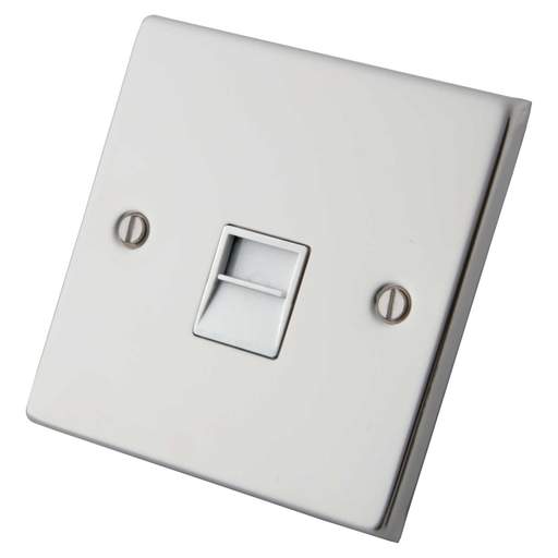 M2 Decorative 1 Gang Master Telephone Socket White Insert Polished ...