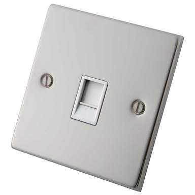 M2 Decorative 1 Gang RJ11 Telephone Outlet White Insert Polished ...