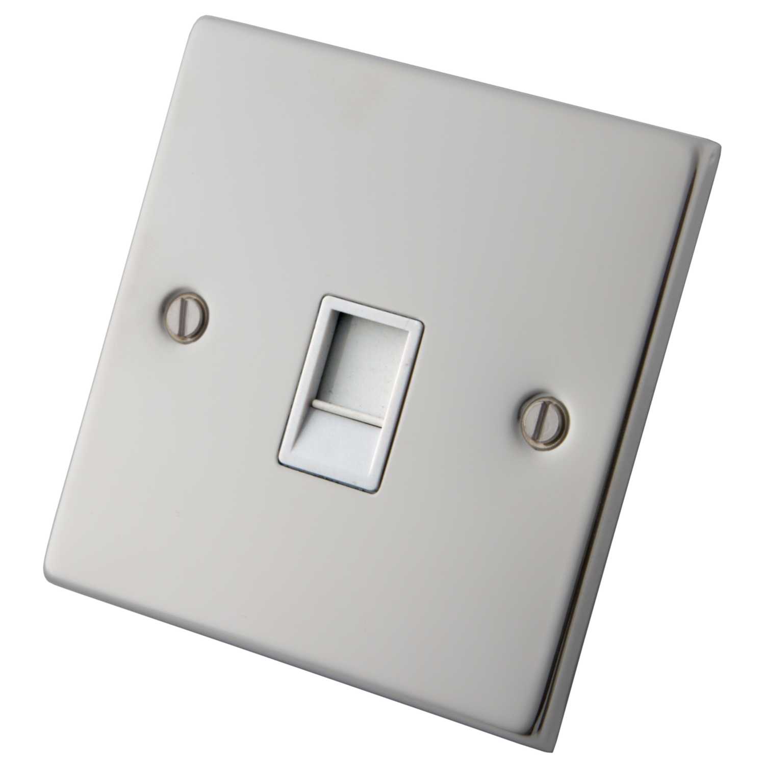 M2 Decorative 1 Gang RJ11 Telephone Outlet White Insert Polished ...