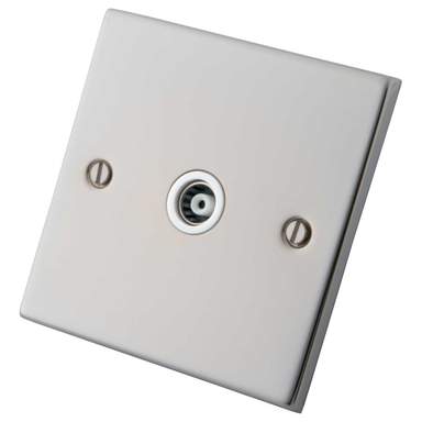 M2 Decorative 1 Gang Isolated Coaxial Socket White Insert Polished ...