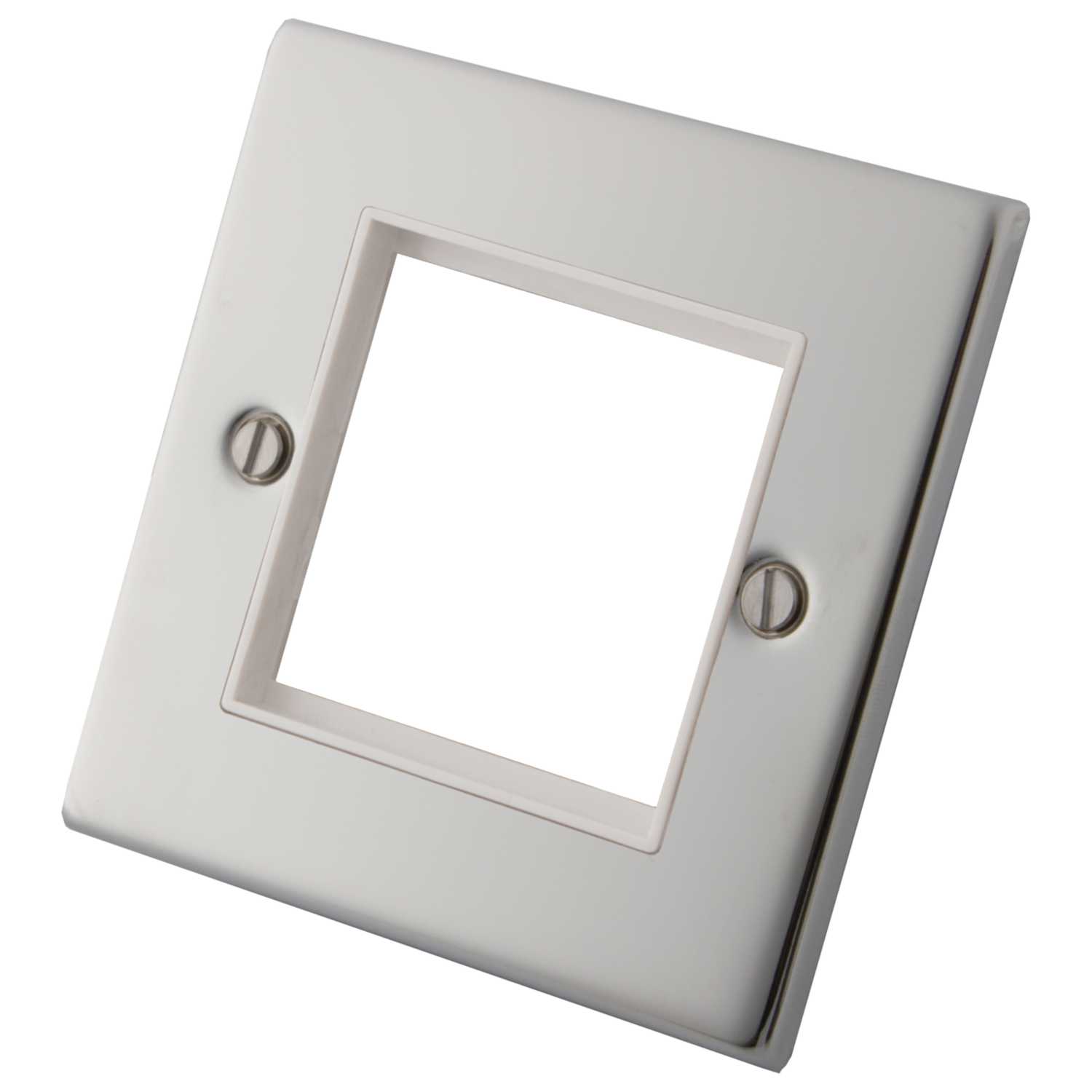 M2 Decorative 1 Gang 2 Euro Module Front Plate White Insert Polished ...