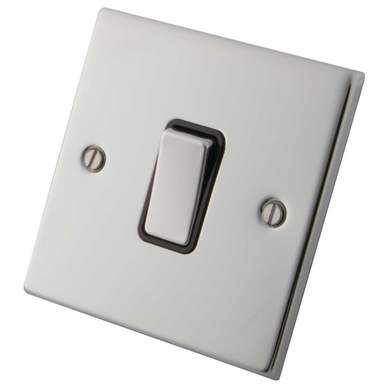 M2 Decorative 10A 1 Gang 2 Way Light Switch Metal / Black Insert ...