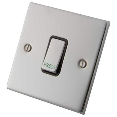 M2 Decorative 10A 1 Gang 2 Way Retractive Switch Black Insert Polished ...