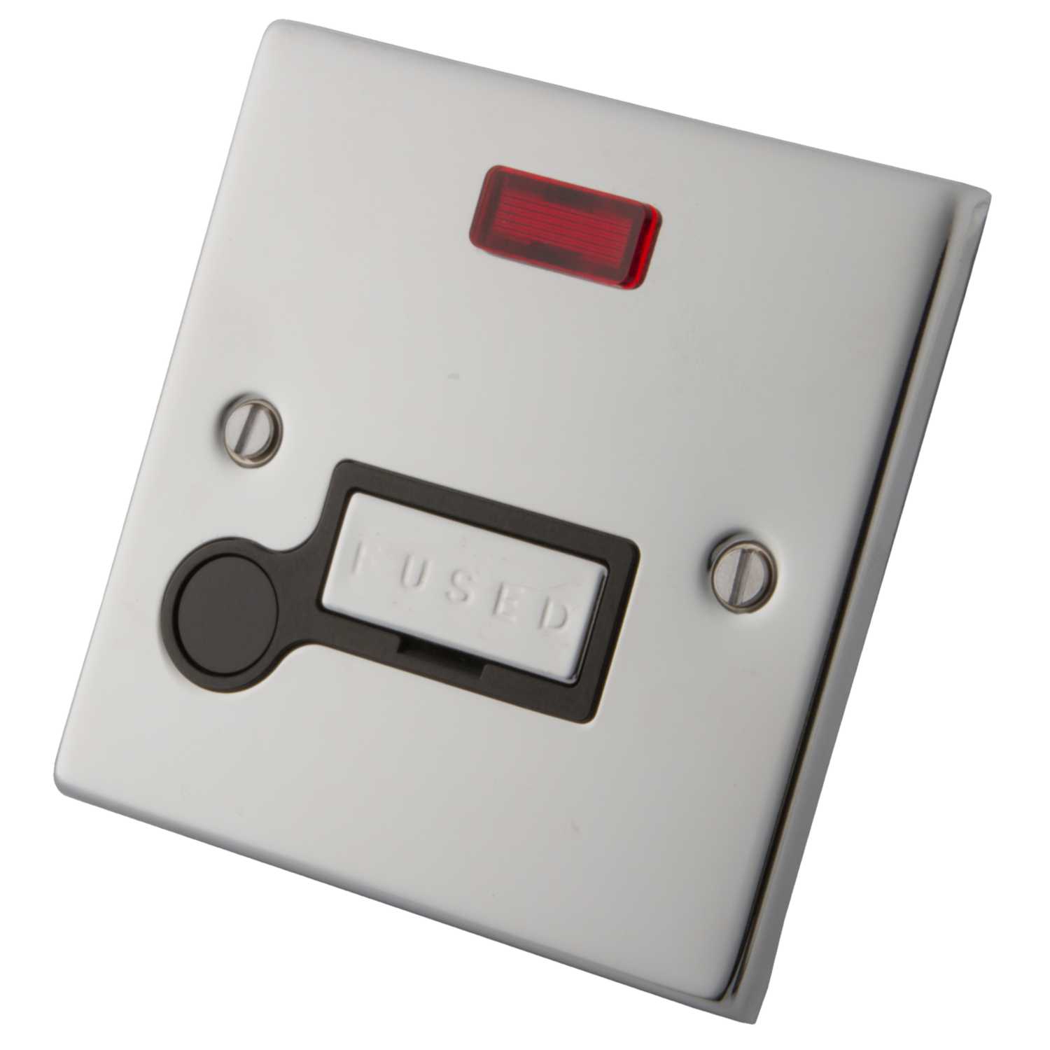 M2 Decorative 13A Unswitched Fused Spur Neon Black Insert Polished ...