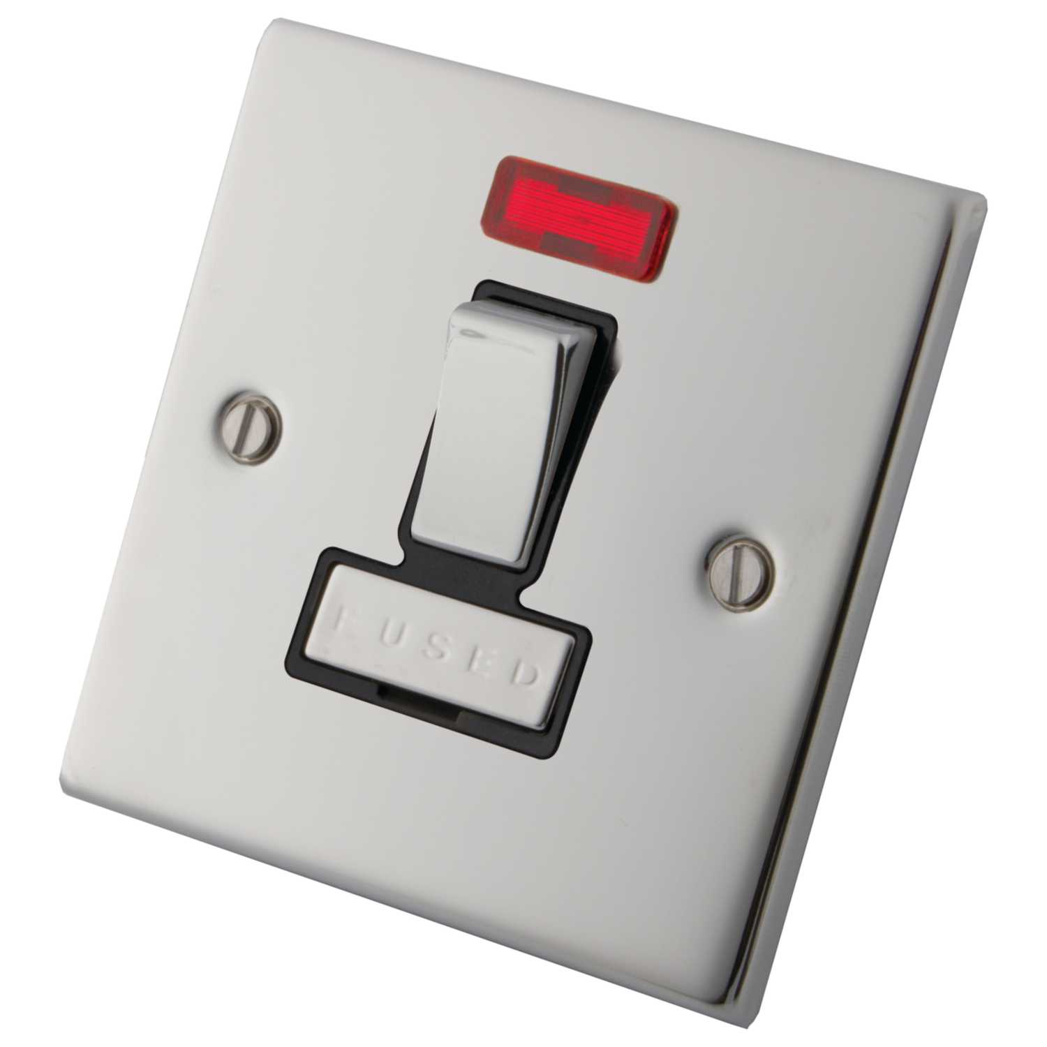 M2 Decorative 13A Switched Fused Spur with Neon Metal / Black Insert ...