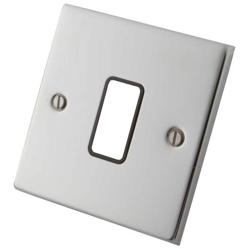 M2 Decorative 1 Gang 1 Module Front Plate Black Insert Polished ...