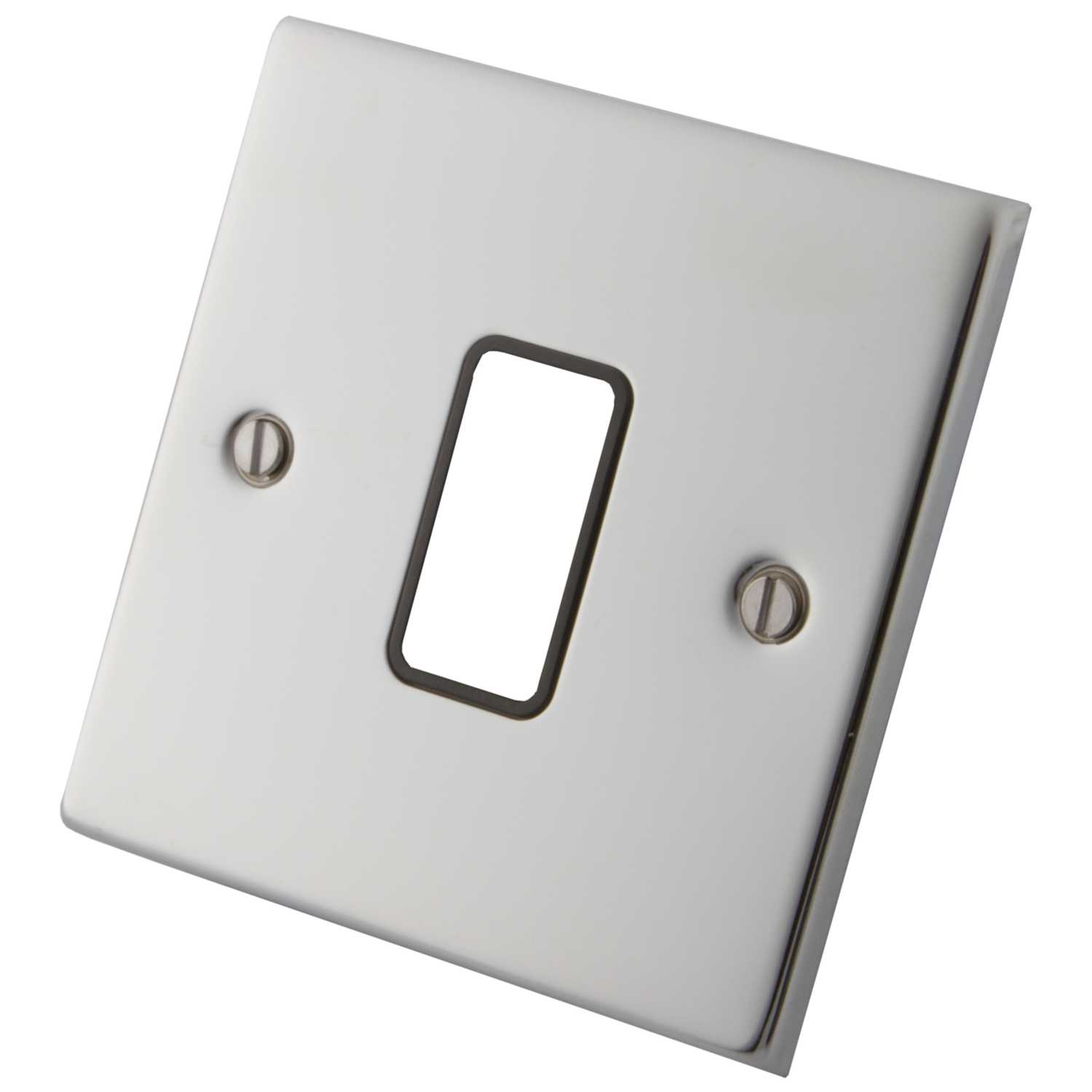 M2 Decorative 1 Gang 1 Module Front Plate Black Insert Polished ...