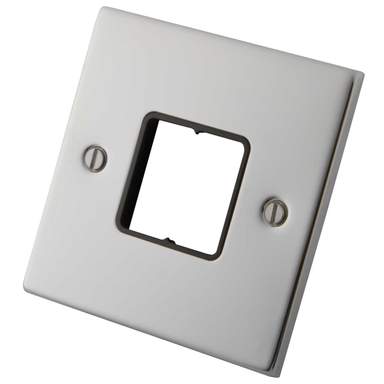 M2 Decorative 1 Gang 2 Module Front Plate Black Insert Polished ...