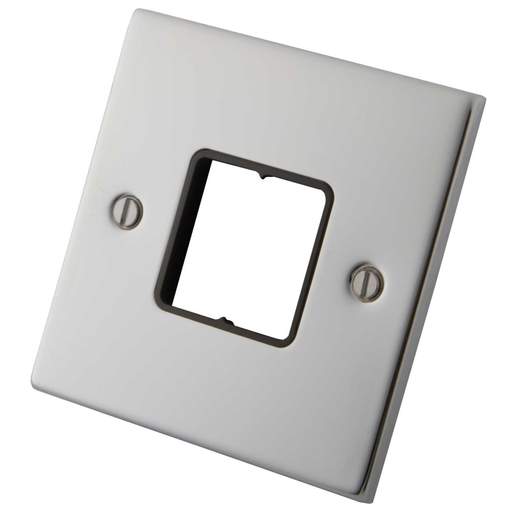 M2 Decorative 1 Gang 2 Module Front Plate Black Insert Polished ...