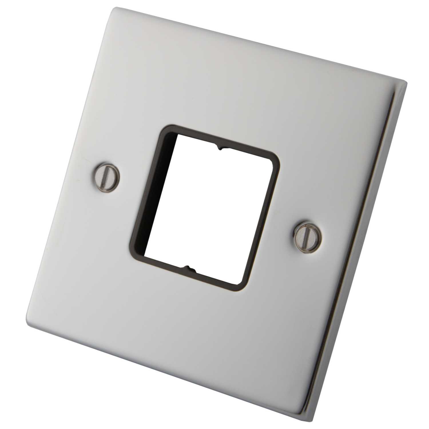 M2 Decorative 1 Gang 2 Module Face Plate Black Insert Polished ...