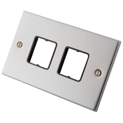 M2 Decorative 2 Gang 4 Module Front Plate Black Insert Polished ...