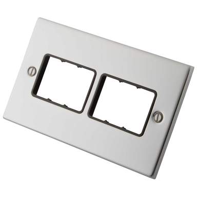 M2 Decorative 2 Gang 6 Module Front Plate Black Insert Polished ...