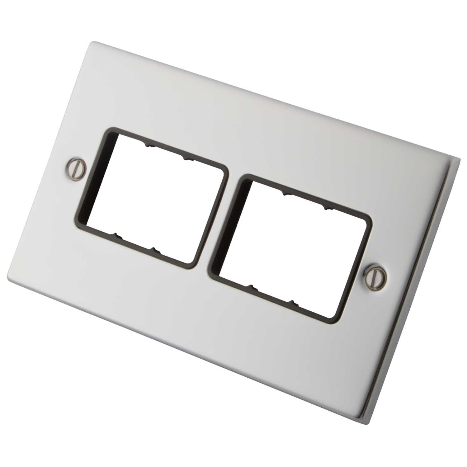 M2 Decorative 2 Gang 6 Module Face Plate Black Insert Polished ...