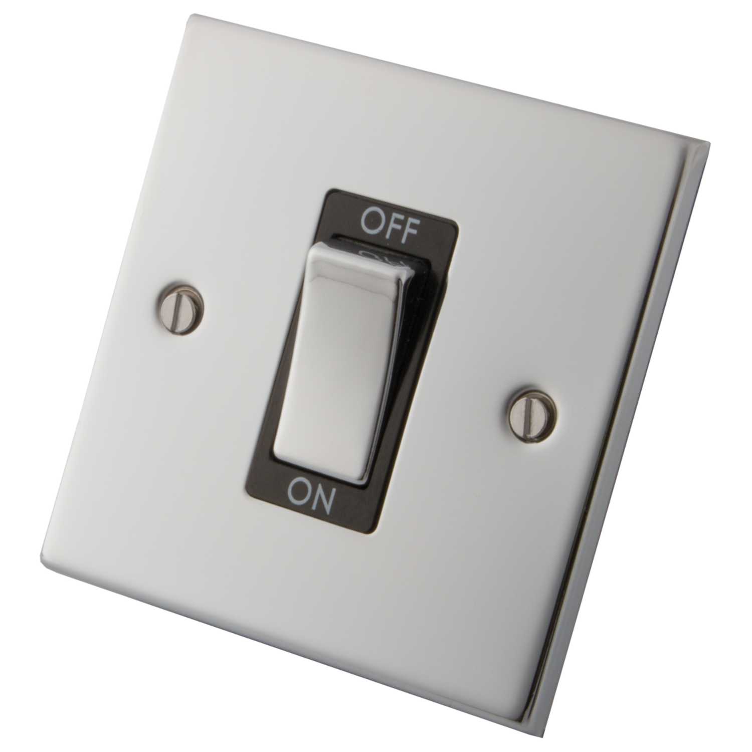 M2 Decorative 45A DP 1 Gang Switch Metal / Black Insert Polished ...