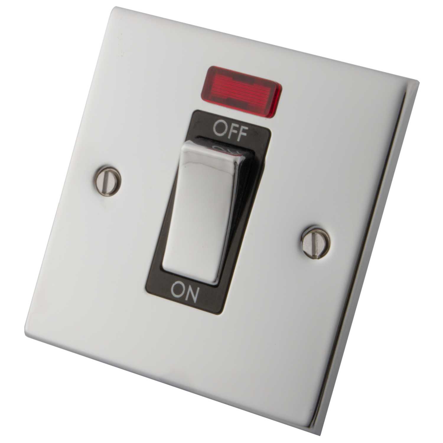 M2 Decorative 45A DP 1 Gang Switch With Neon Indicator Black Insert ...