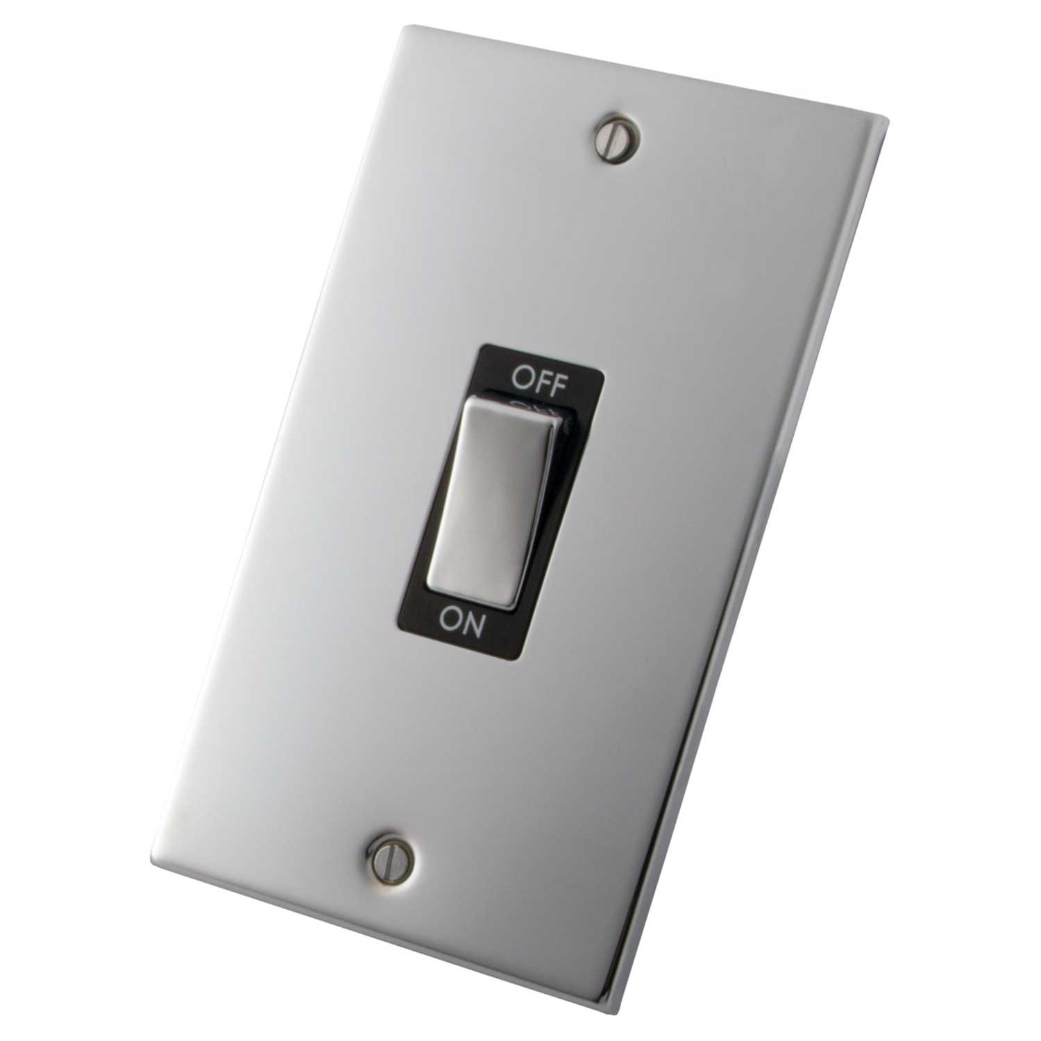 M2 Decorative 45A DP 2 Gang Vertical Switch Metal / Black Insert ...