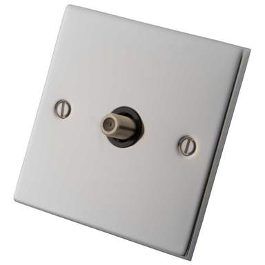 M2 Decorative 1 Gang Satellite Socket Black Insert Polished Stainless ...