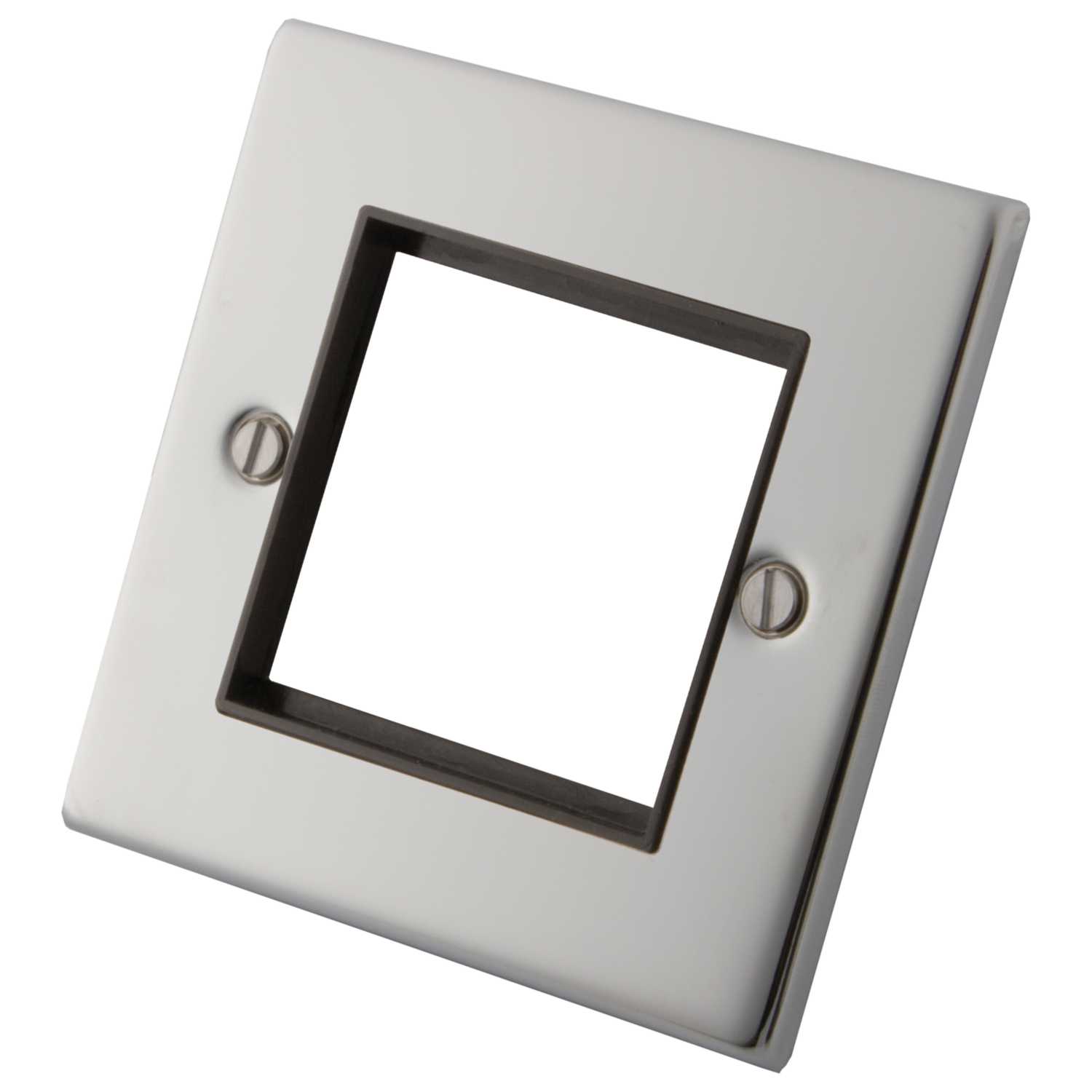 M2 Decorative 1 Gang 2 Euro Module Front Plate Black Insert Polished ...