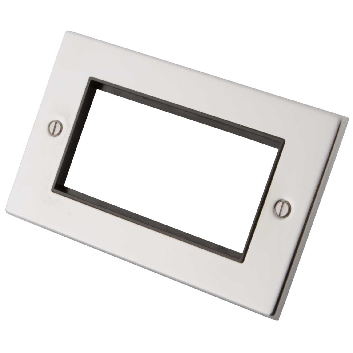 M2 Decorative 2 Gang 4 Euro Module Front Plate Black Insert Polished ...