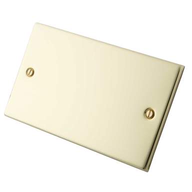 M2 Decorative 2 Gang Blank Plate Polished Brass (6050-031) | CEF