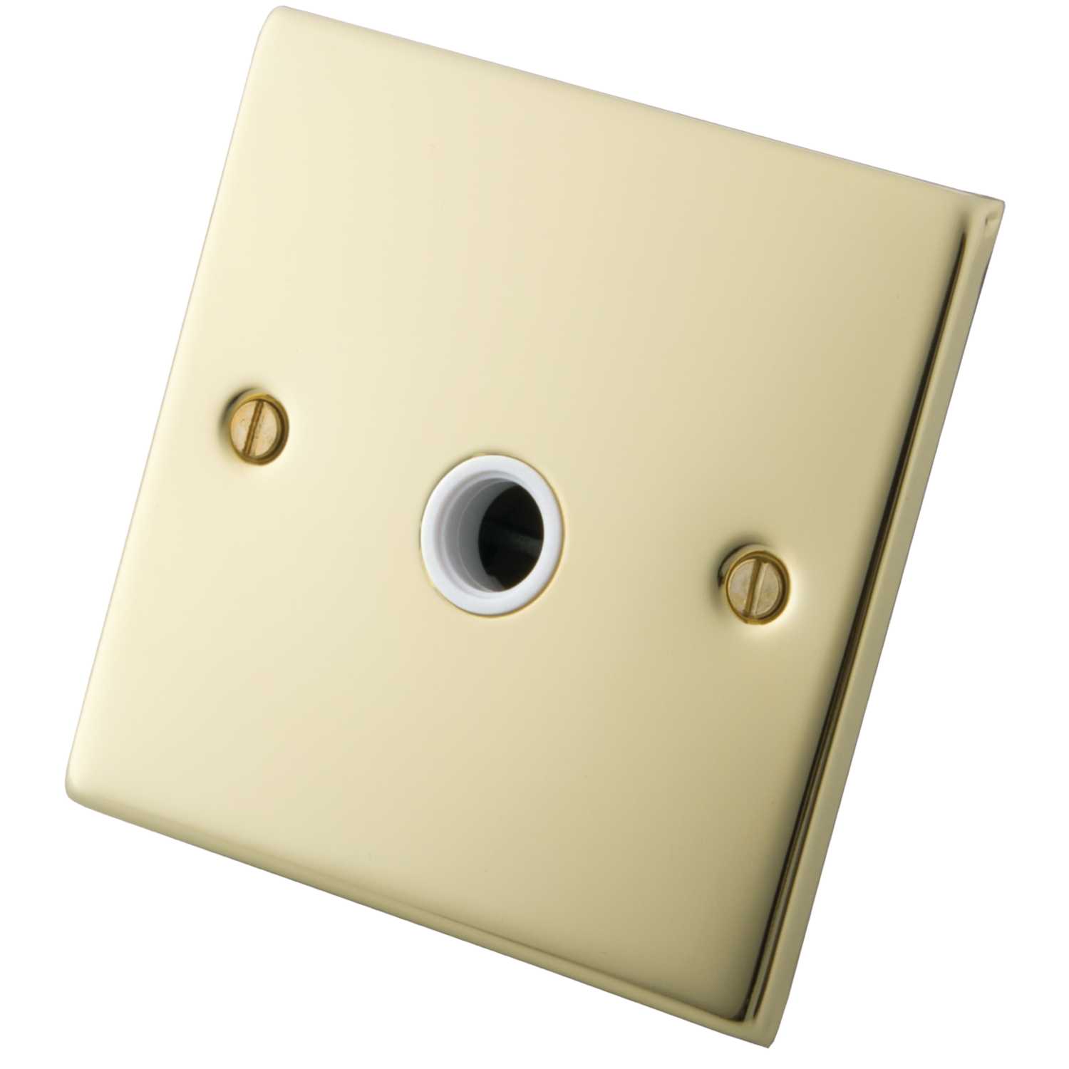 M2 Decorative 20A Flex Outlet White Insert Polished Brass (6051-055) | CEF
