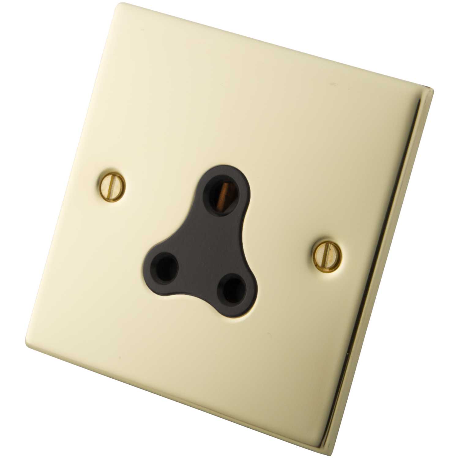 M2 Decorative 5A 1 Gang Unswitched Single Socket Black Insert Polished ...