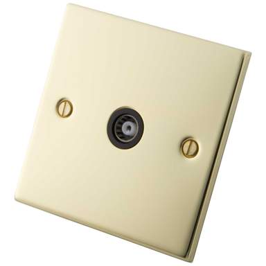 M2 Decorative 1 Gang Isolated Coaxial Socket Black Insert Polished ...