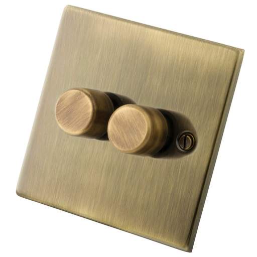 M2 Decorative 400W 2 Gang Intelligent Dimmer Antique Brass (6060-026) | CEF