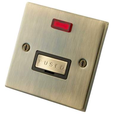 M2 Decorative 13A Unswitched Fused Spur With Neon Indicator Black ...