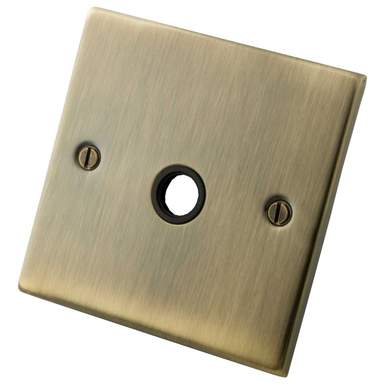 M2 Decorative 20A Flex Outlet Black Insert Antique Brass (6062-055) | CEF