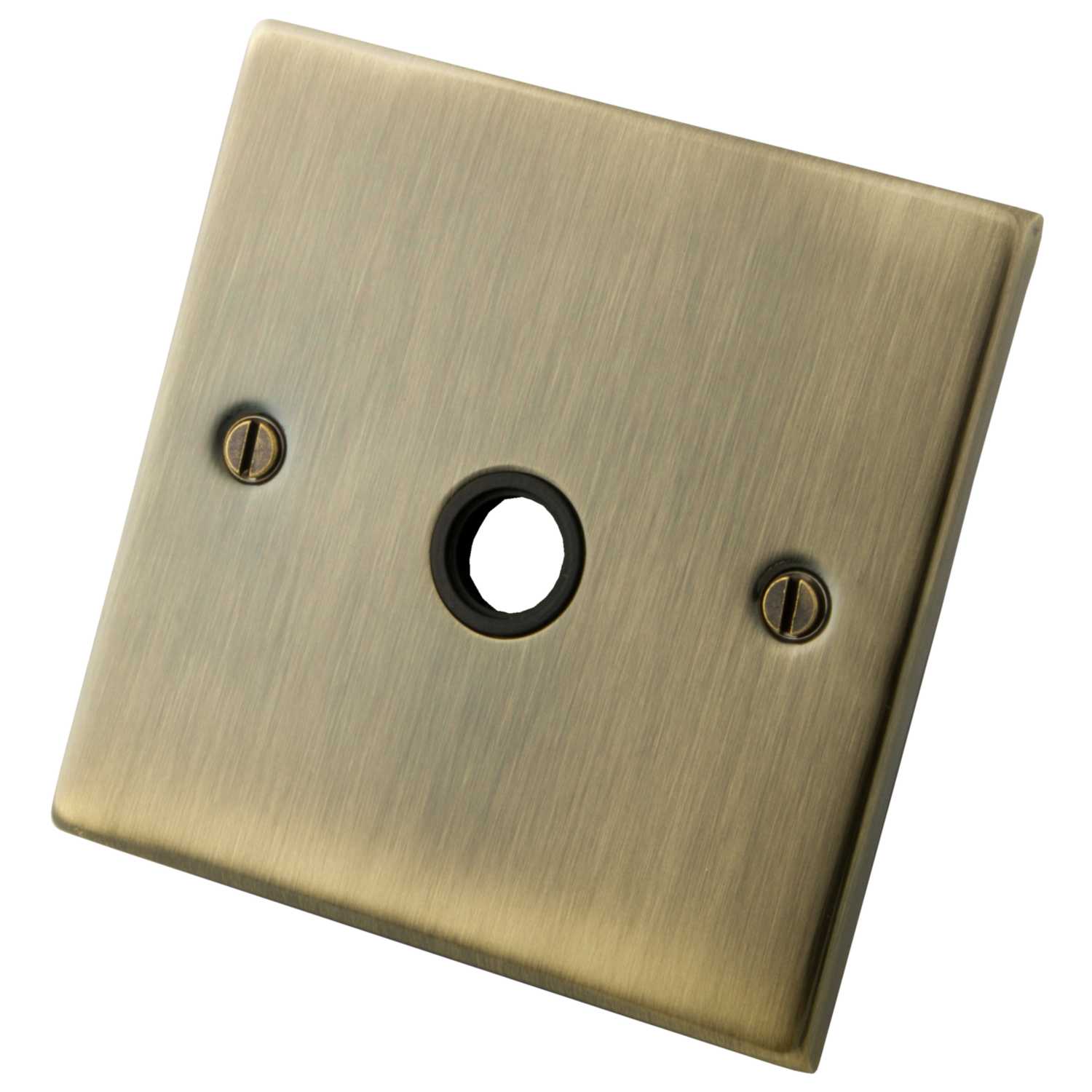 M2 Decorative 20A Flex Outlet Black Insert Antique Brass (6062-055) | CEF