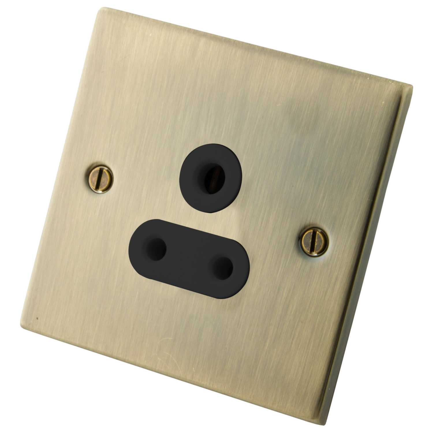 M2 Decorative 5A 1 Gang Unswitched Single Socket Black Insert Antique ...