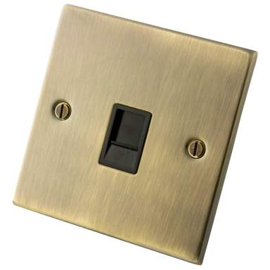 M2 Decorative 1 Gang Cat 5E Data Outlet Black Insert Antique Brass ...