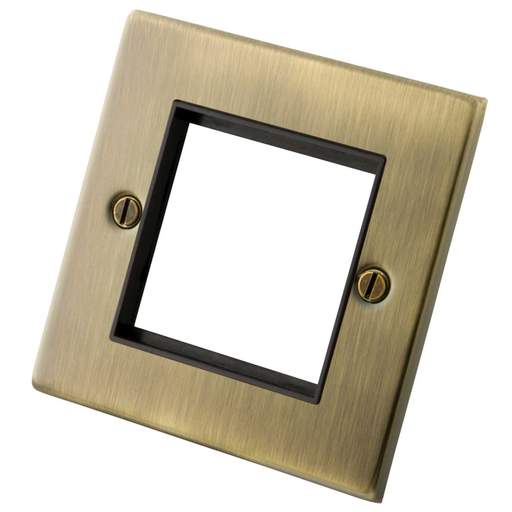M2 Decorative 1 Gang 2 Module Face Plate Black Insert Antique Brass ...
